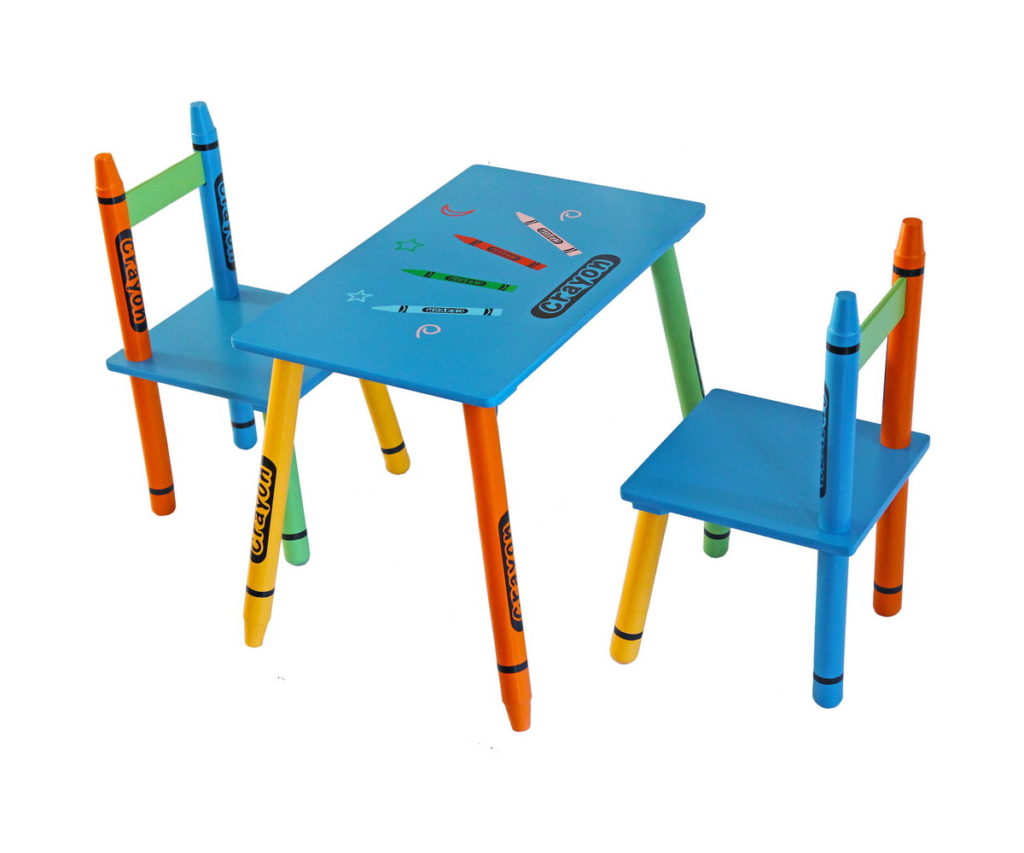 Kiddi Style Crayon Table & Chairs – Blue – Kiddy Products
